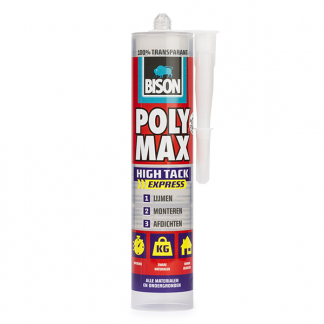Poly Max kit | Bison | Transparant (High Tack Express, 300 gram, Sneldrogend, Binnen/Buiten ...